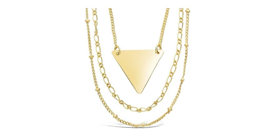 Sterling Triple Chain Layered Necklace