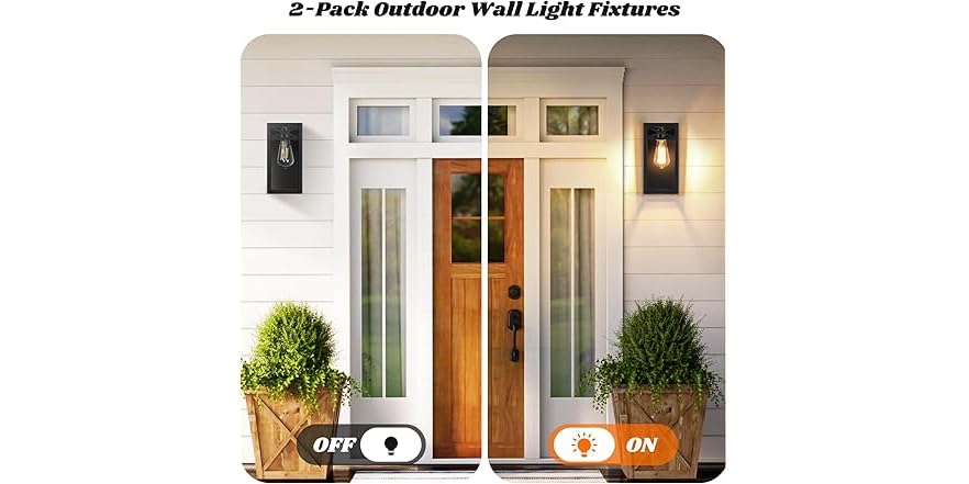 VerRon 2Pk 9.6" Outdoor Wall Light Fixture