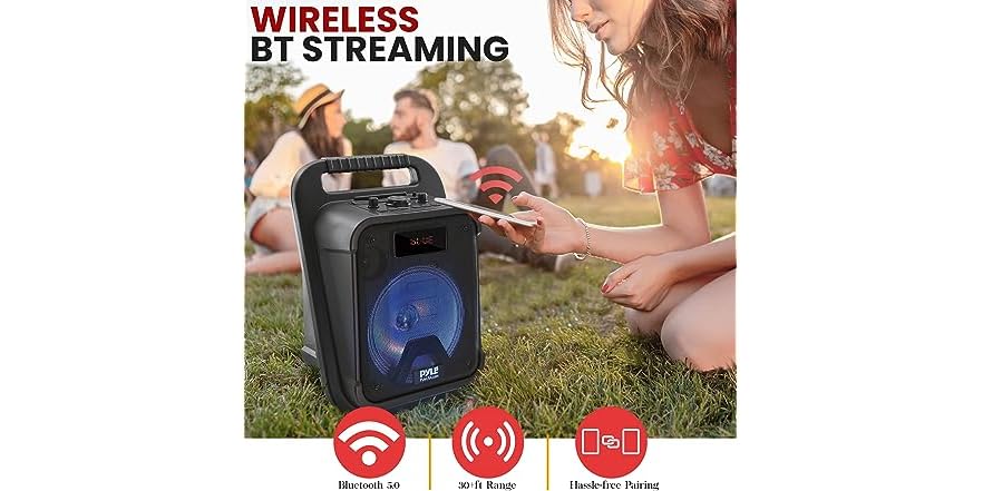PyleUsa Portable Bluetooth PA Speaker-36