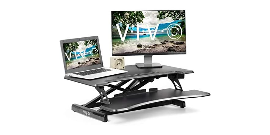Black 31" Electric Desk Riser