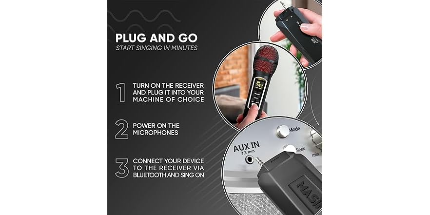 (PAIR) MASINGO Wireless Karaoke Microphones