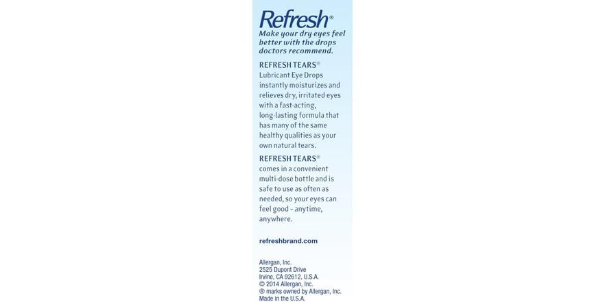 Refresh Tears, Lubricant Eye Drops, 2 Bottles