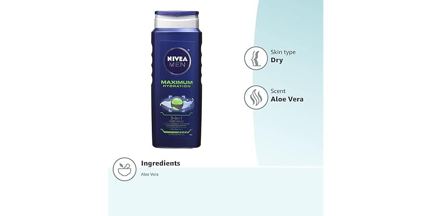 Nivea For Men Maximum Hydration 3-in-1 Body Wash - 16.9 oz