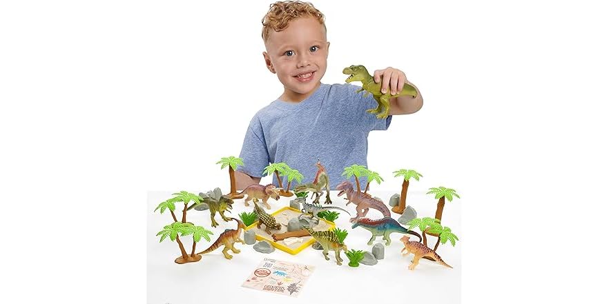 Tub of Realistic Dinosaur Toy Figures