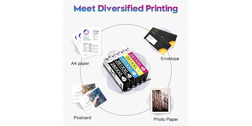 ONLYU Canon Ink 280XXL and 281XXL Cartridges