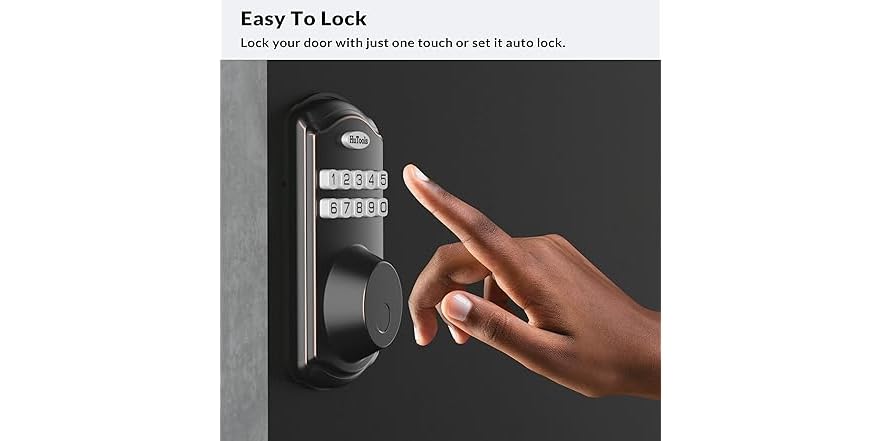 HuTools KS02 Finger Print Deadbolt Lock Oil Rub Brz