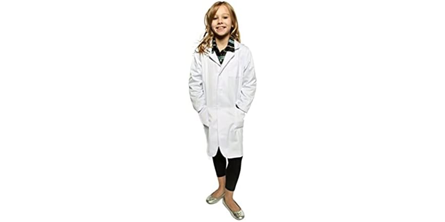 Kids Lab Coat in White, Ages 10-12