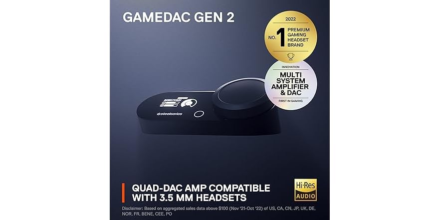 SteelSeries GameDAC Gen 2 Hi-Res Audio Amplifier - ESS Sabre Quad-DAC ...