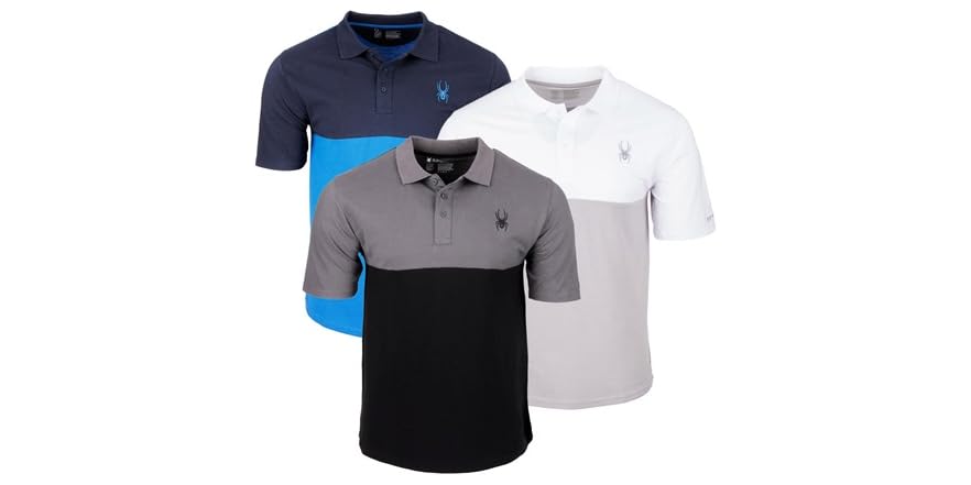 Spyder Men's Colorblock Polo 3-Pack