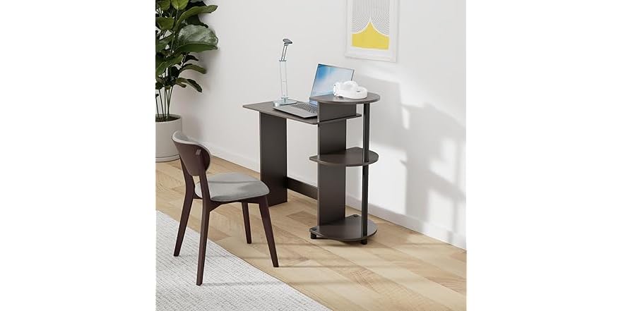 Furinno Compact Computer Desk with Shelves
