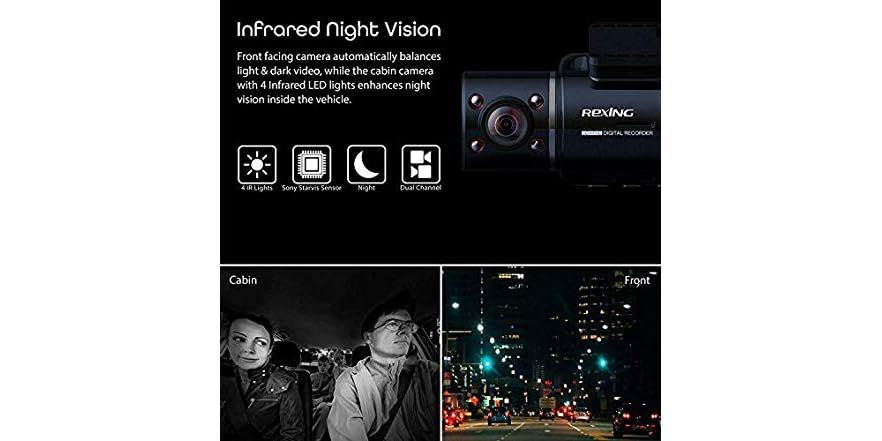 Rexing V3 Dual HD Dash Cam