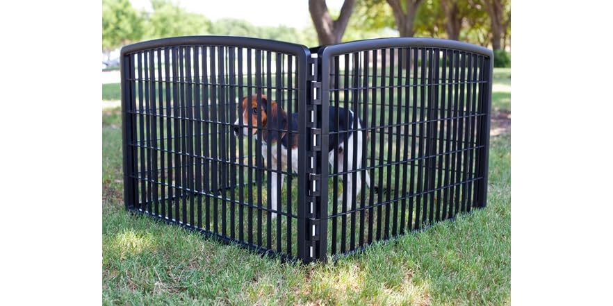 4 Panel Plastic Play Pen - Black