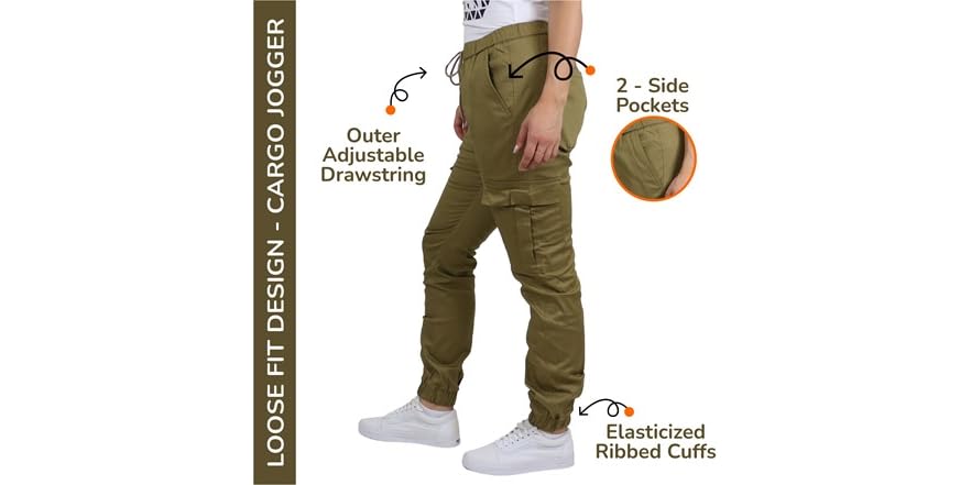 3Pk Asst Womens Stretch Cargo Joggers
