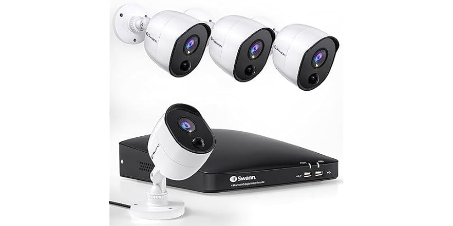 Swann Home DVR Security Camera System with 64GB Storage