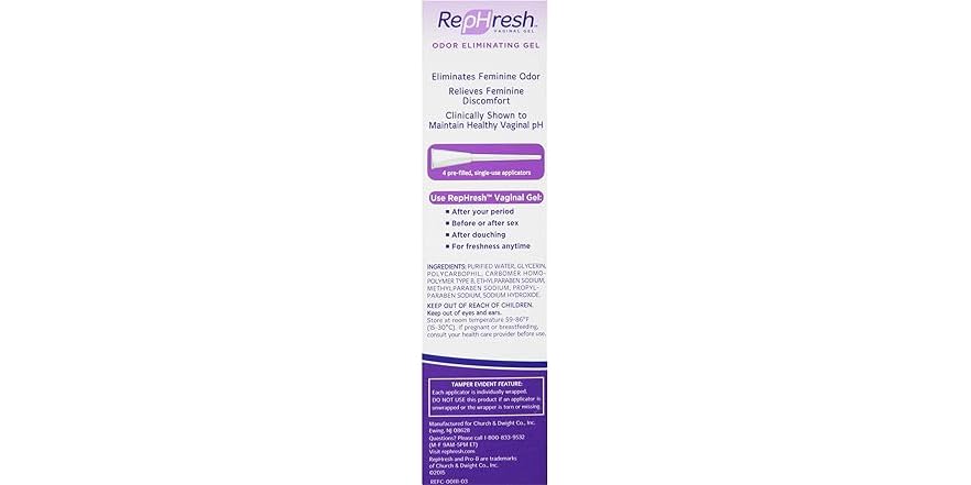 RepHresh Odor Eliminating Vaginal Gel