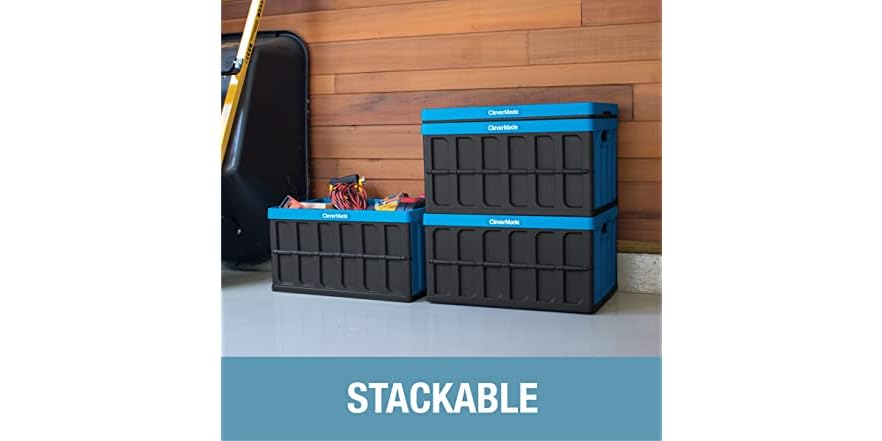CleverMade 3PK 46L Solid Wall Crate w/ Lid