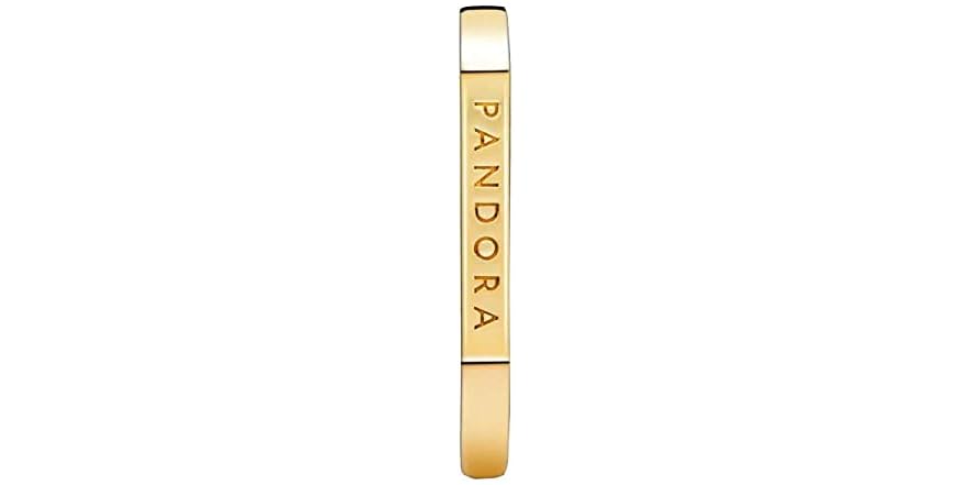 PANDORA Logo Bar 18k Gold Plated PANDORA S