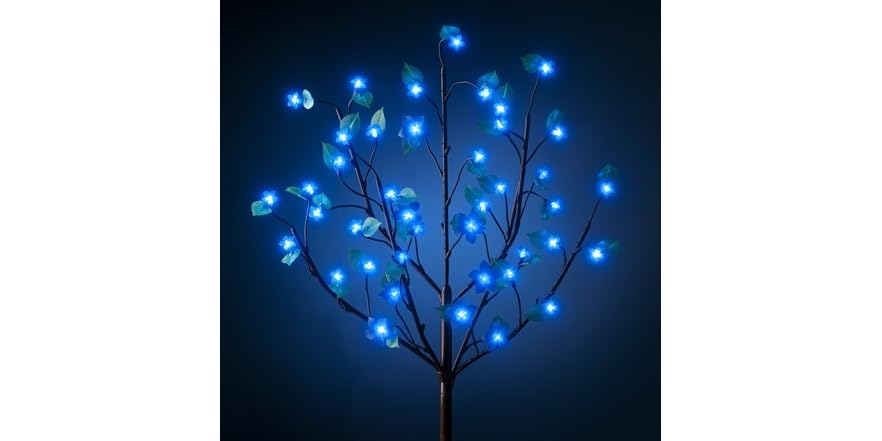 LED Bush with Leaves, Blue