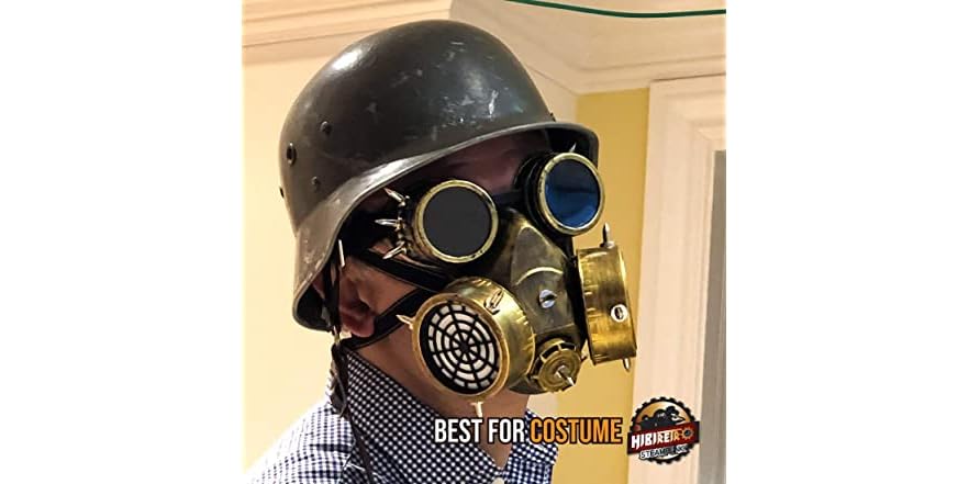 Metal Gas Mask with Goggles