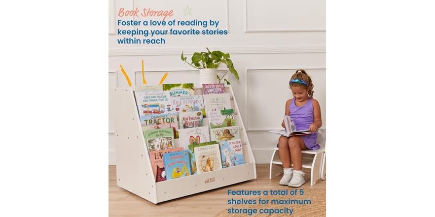 Double-Sided Mobile Book Display W/ Storage