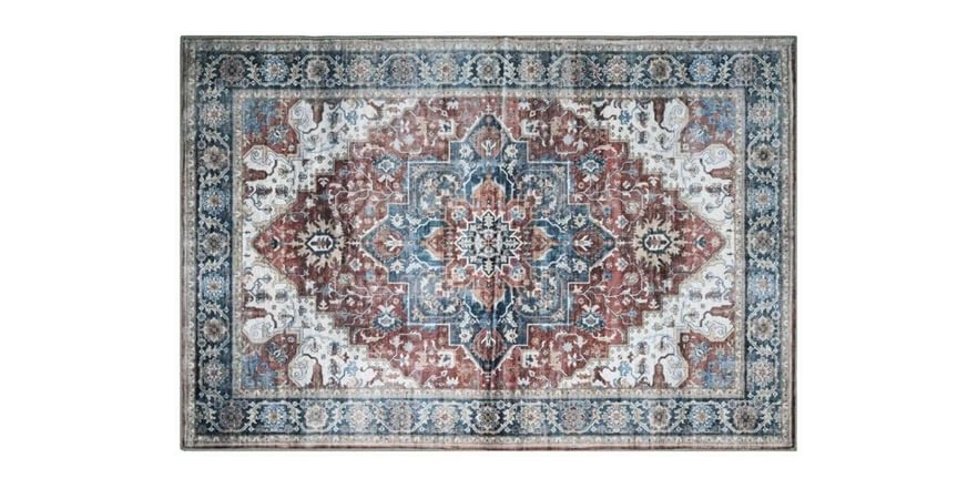 Bibb Home Washable Flannel Printed Area Rug, 5'x7' ft (Open Box)