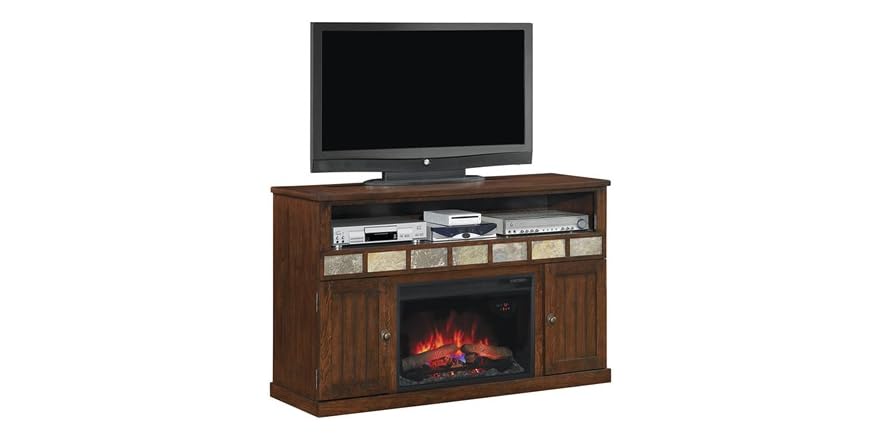Media Mantel w/Electric Fireplace Insert