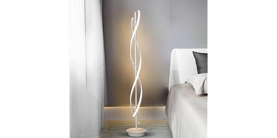 IYUNXI LED Modern Spiral Floor Lamp with Remote Control 30W Dimmable ...