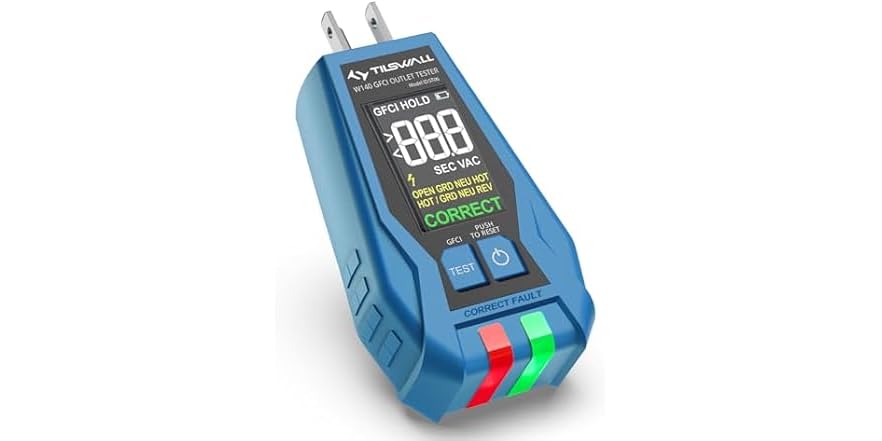 TILSWALL W140 Tilswall GFCI Outlet Tester Blue