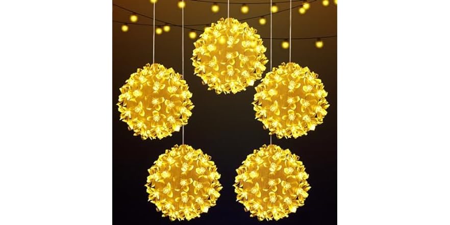 5 Pack Christmas Starlight Sphere 50 Led