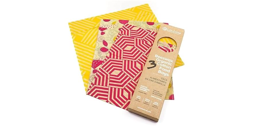 36 Pack Beeswax Organic Cotton Food Bags
