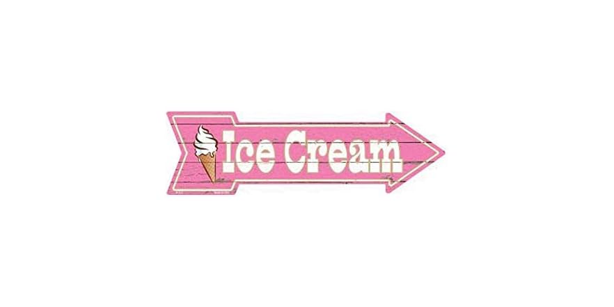 Ice Cream Novelty Metal Arrow Sign
