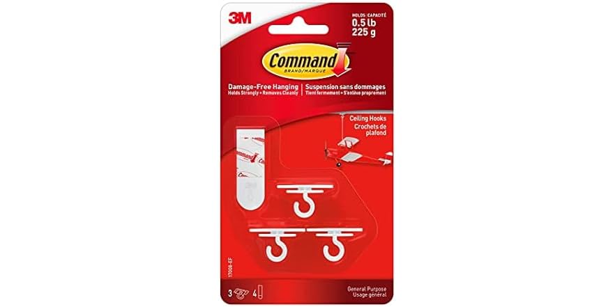 3M Polyethylene Command Ceiling Hooks(3)