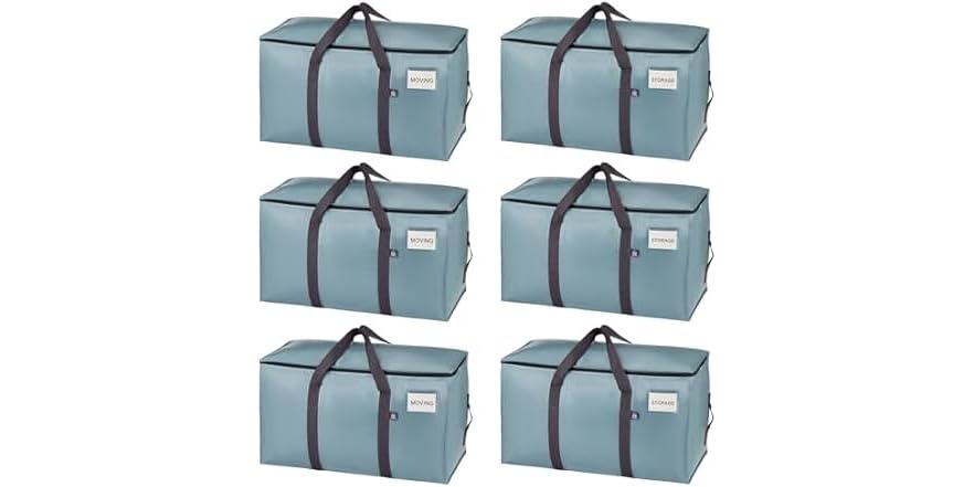 VENO MG-0025 6 Pack Moving Bags, Light Blue