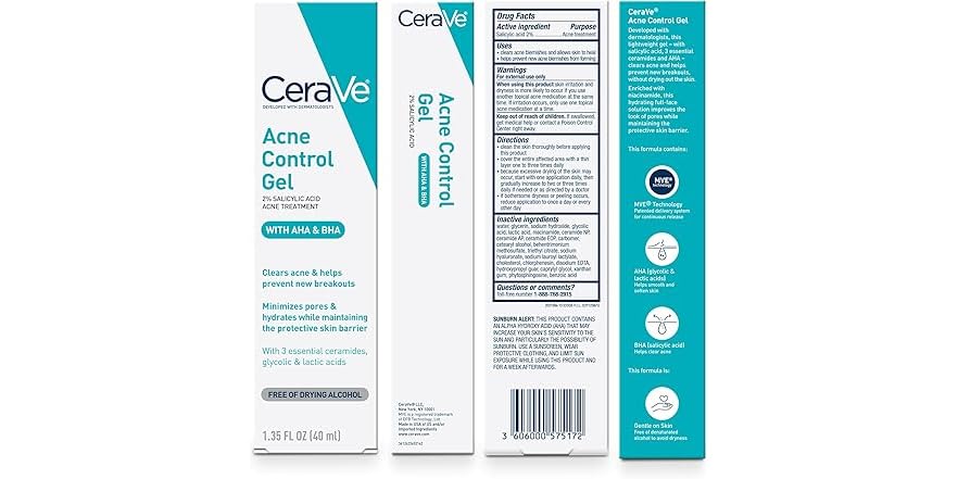 2 Pack CeraVe Acne Control Gel 1.35 Fl Oz