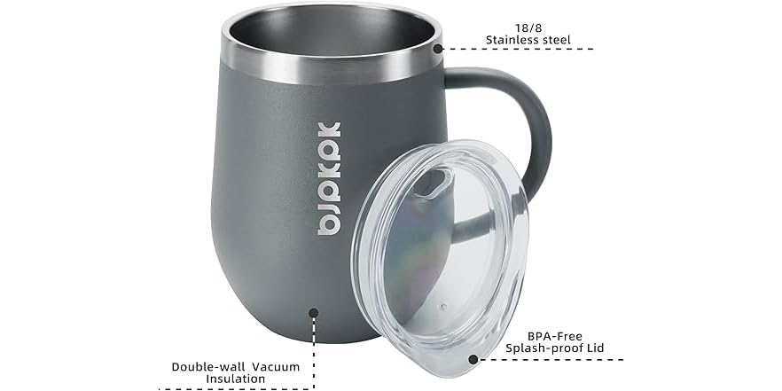 BJPKPK Coffee Mug 12oz Grey 2pc