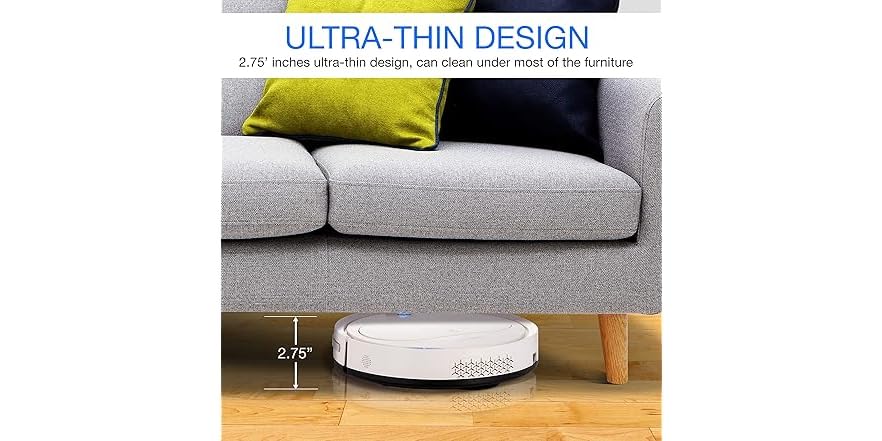 Pure Clean Robot Vacuum Cleaner with Remote
