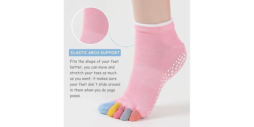 3 Pair Full Toe Socks With Sole Grip