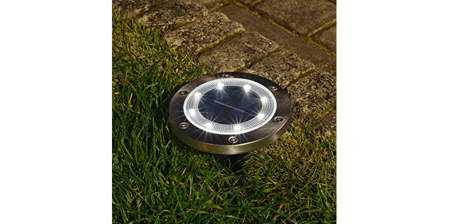 Bliss Outdoors Solar Disc LED Pathway Lights 8Pk