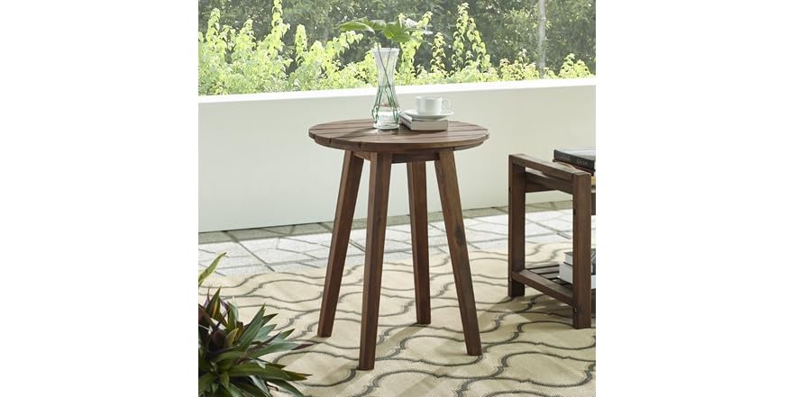 Walker Edison Outdoor Round Side Table