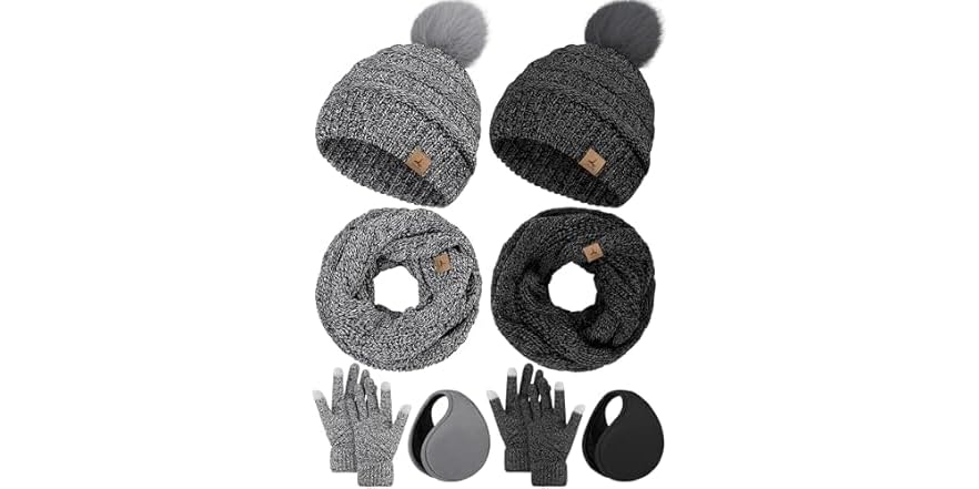 Earmuff Scarf Hat and Gloves for Women