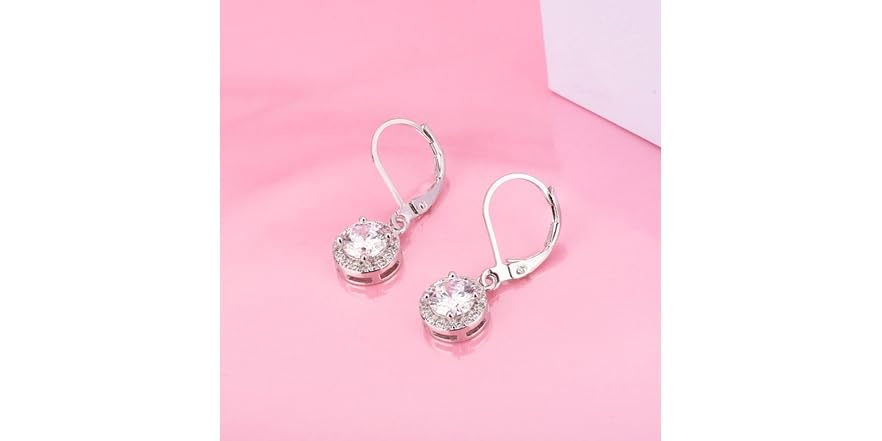 Crystal Halo Leverback Earrings