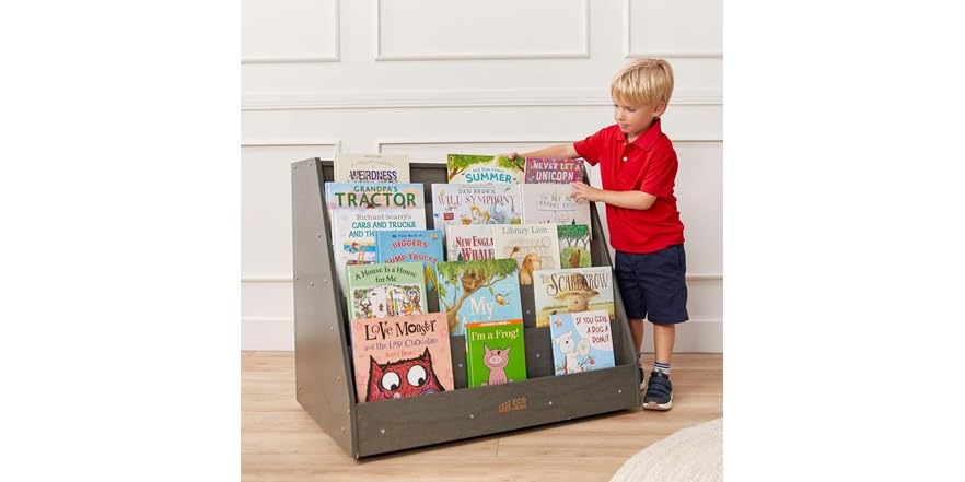 Double-Sided Mobile Book Display W/ Storage