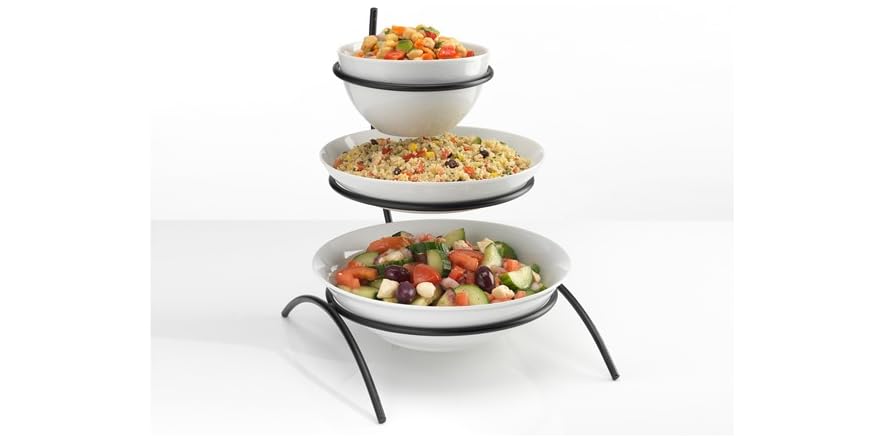 3-Tier Serving Rack with 3 Bowls