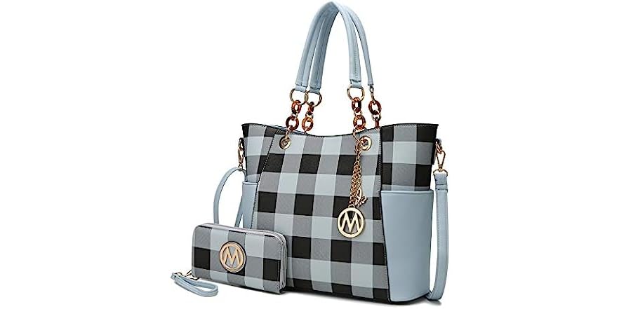 Bonita Checker Tote bag with Wallet