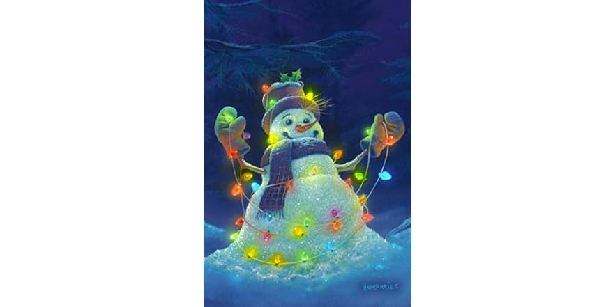 Glowman Snowman Winter Garden Flag