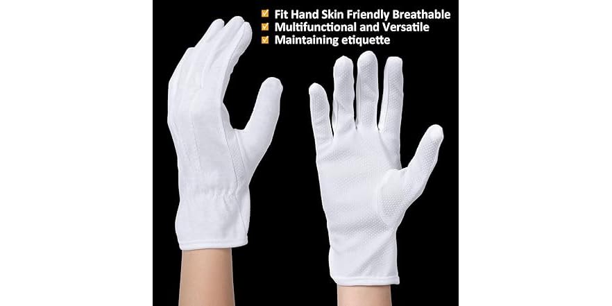24 Pairs White Parade Gloves