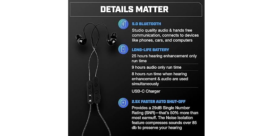 Axil GS Extreme 2.0 Shooting Earbuds Black
