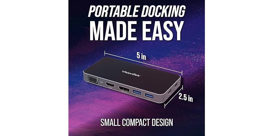 VisionTek VT200 USB-C Portable Dock