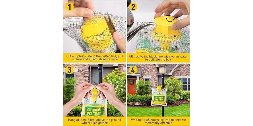 Outdoor Hanging Fly Traps (4 Pack)