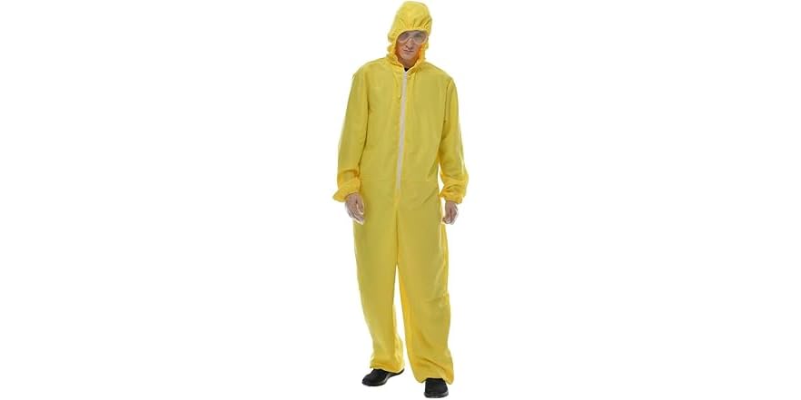 Men Yellow Jumpsuit Hazmat Costume